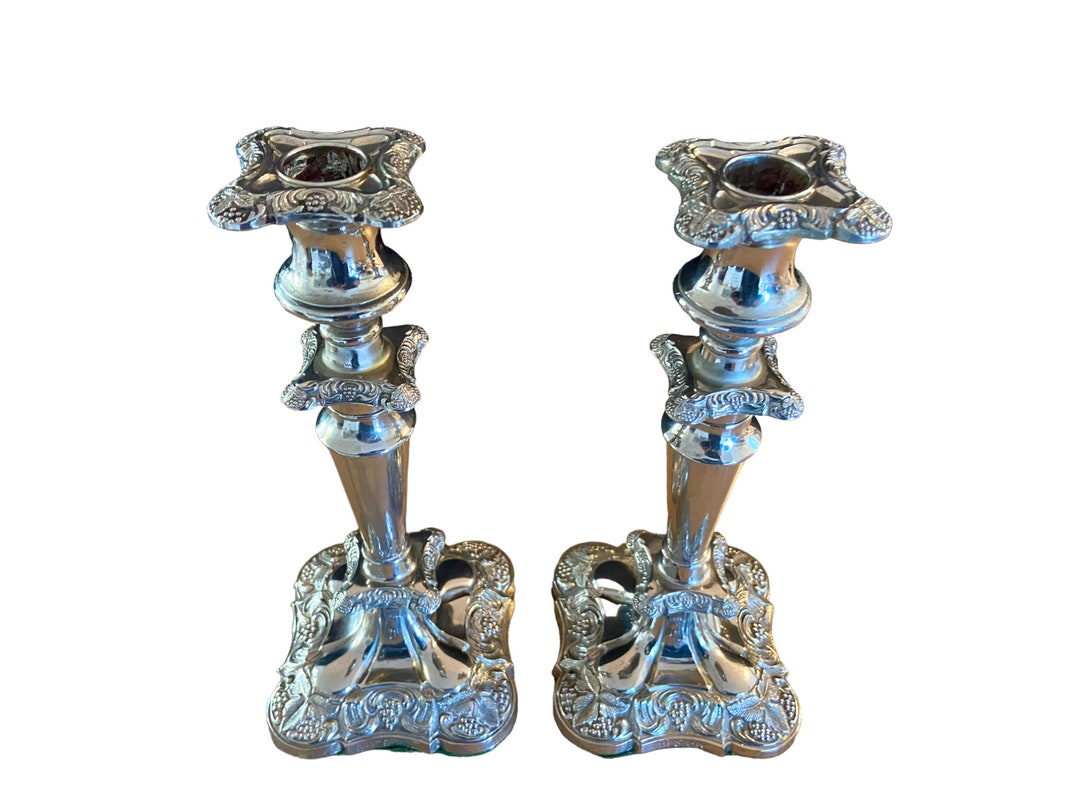 Vintage French Rococo Style Silver Plated Pair of Matching Made in ...