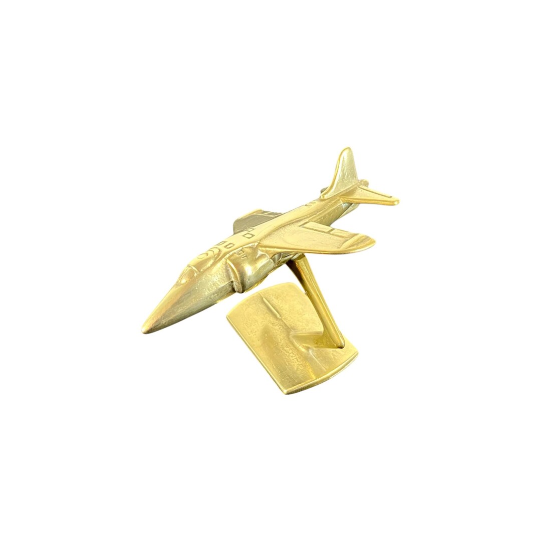 Vintage 1960 70s Solid Brass Model of a Harrier Jump Jet Vintage ...