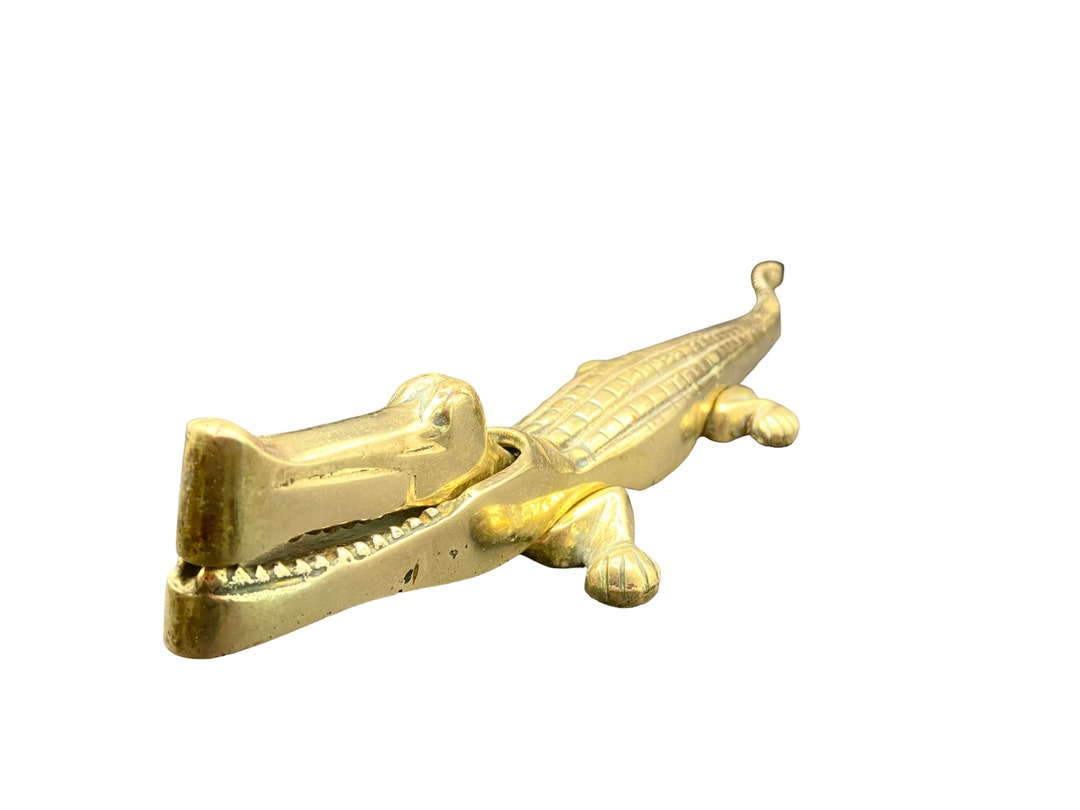 Vintage Circa 1940 Heavy App 1kg Brass Hinged Crocodile Nutcraker Brass ...