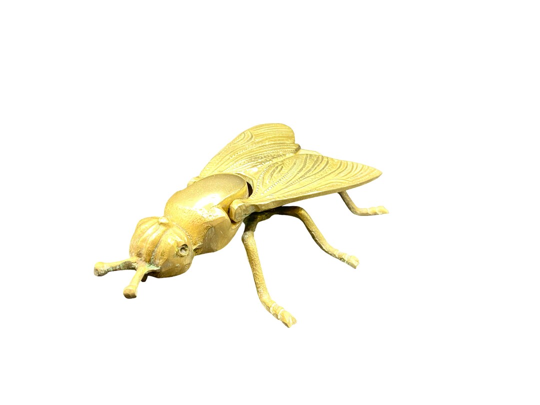 Rare Large Brass Fly Ashtray Vintage Vesta Flytrinket Insect Box ...
