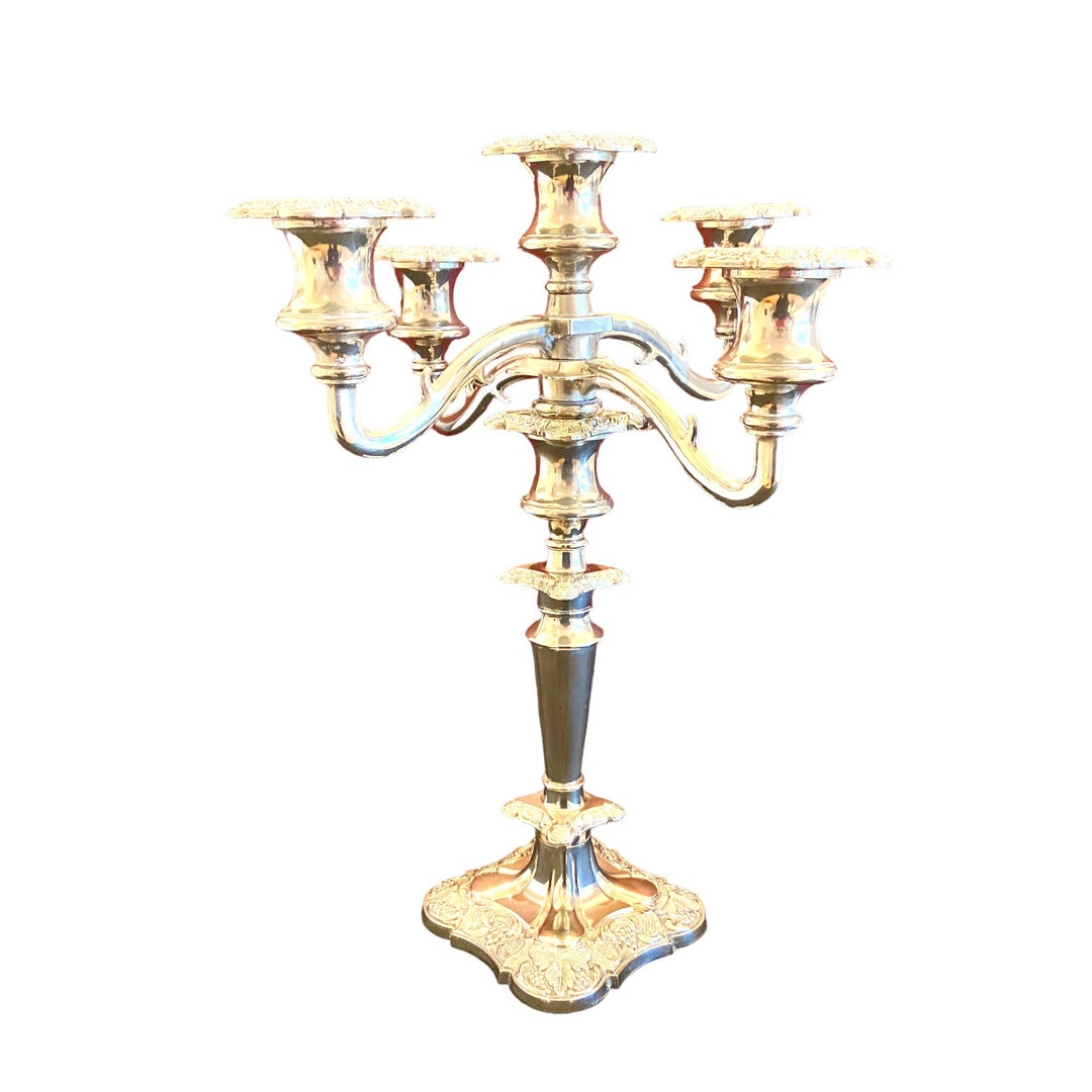 Vintage French Ornate Rococo Style Silver Plated Made in England Five ...