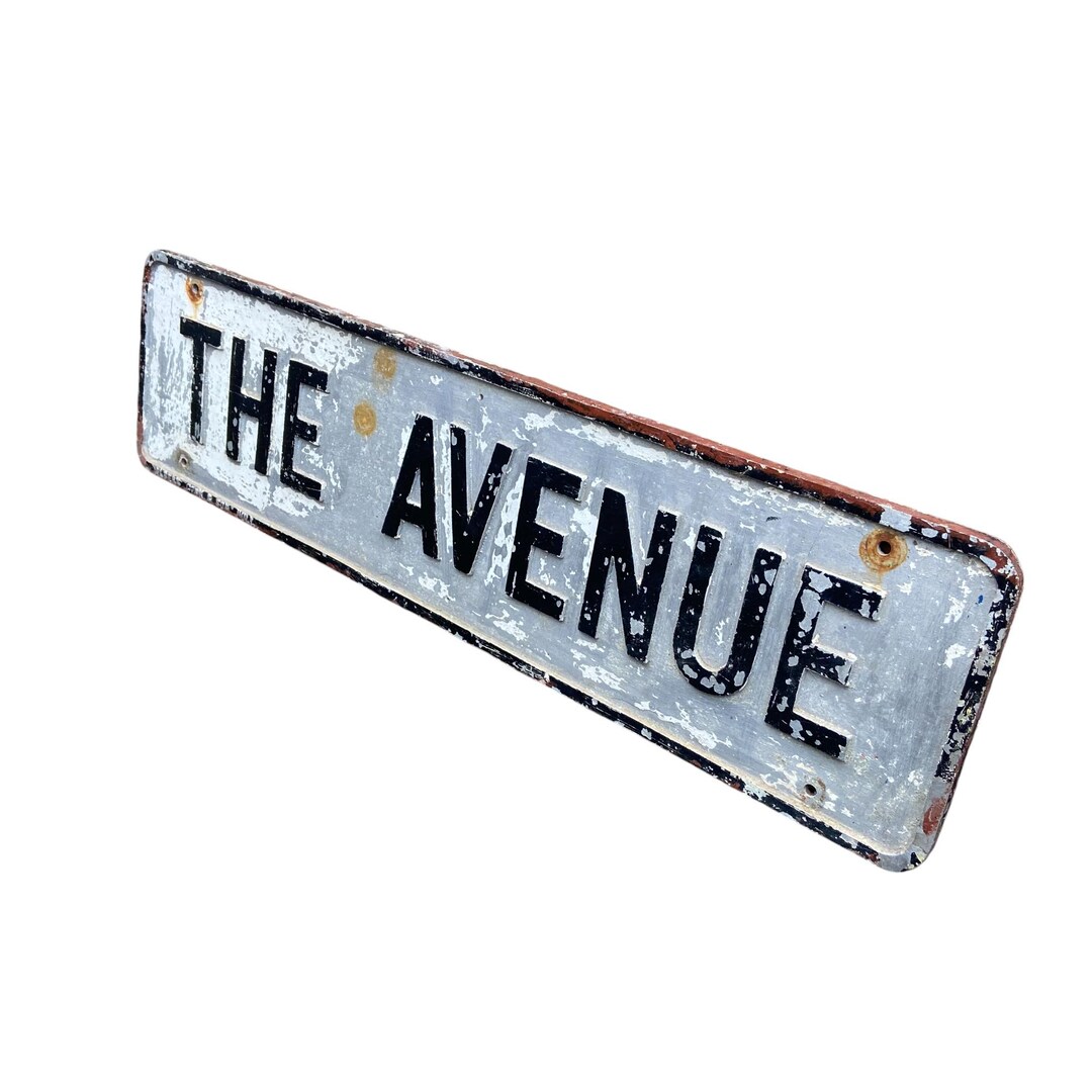 Rare 1950s the Avenue Large Metal Street Sign Made in England by Roger ...