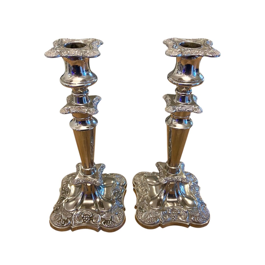 Antique French Rococo Style Silver Plated Pair of Matching Made in ...