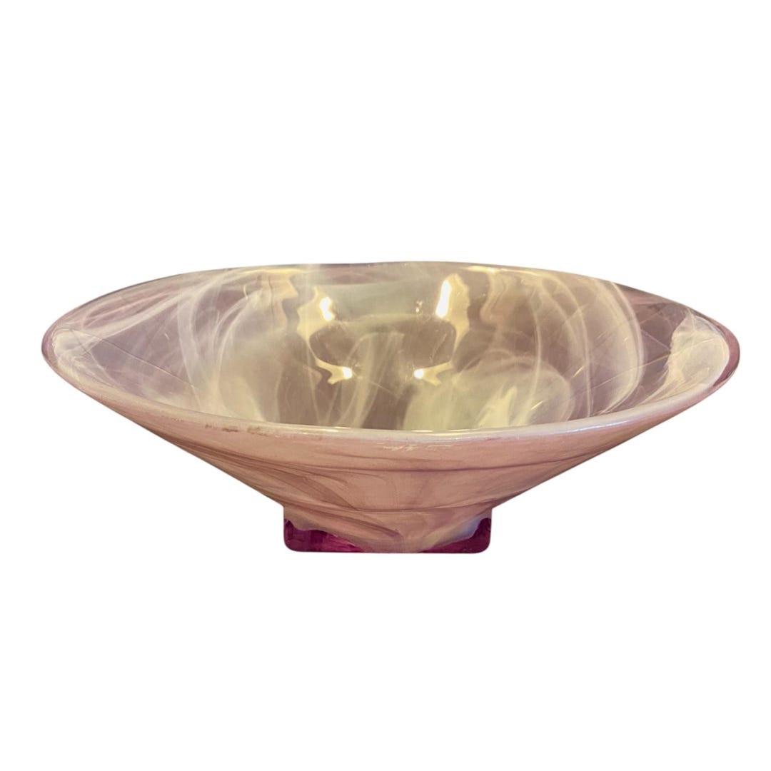 Portmeirion Studio Art Crystal Glass Dawn Lavender Frosted Swirl Design ...