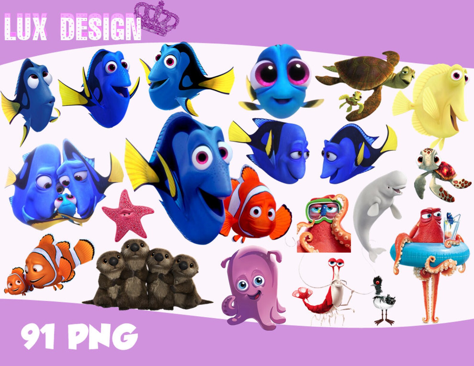 91 Finding Dory and Nemo ClipArt PNG Images 300dpi Digital | Etsy