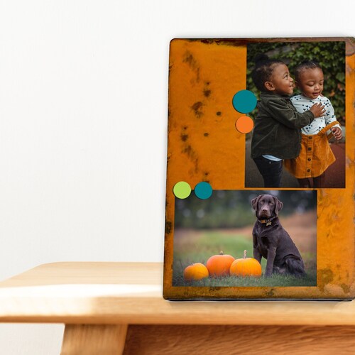 Large Metal Magnetic Picture Frame Memo Board Unique Burnt - Etsy