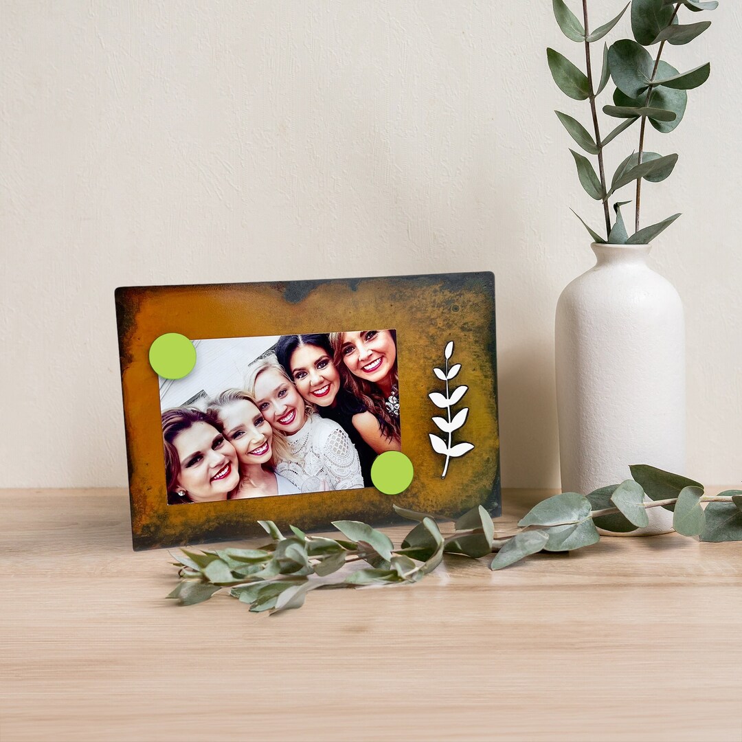 Botanical Metal Magnetic Picture Frame, Metal Magnet Memo Board Photo ...