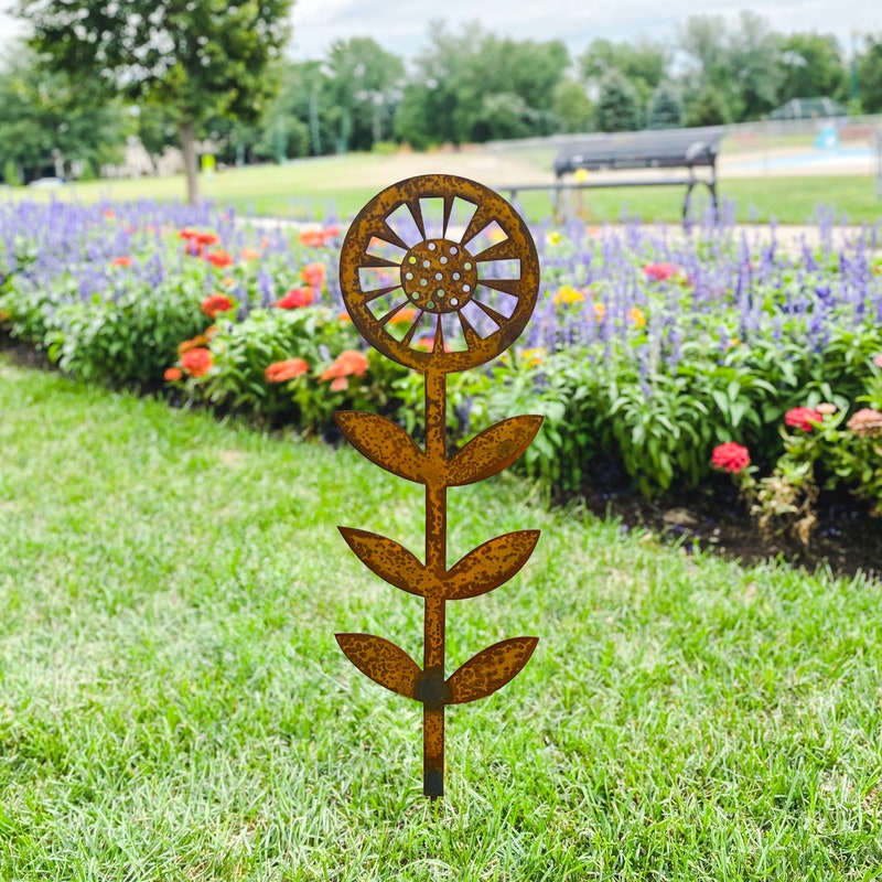 Metal Sunflower Yard Art - Etsy