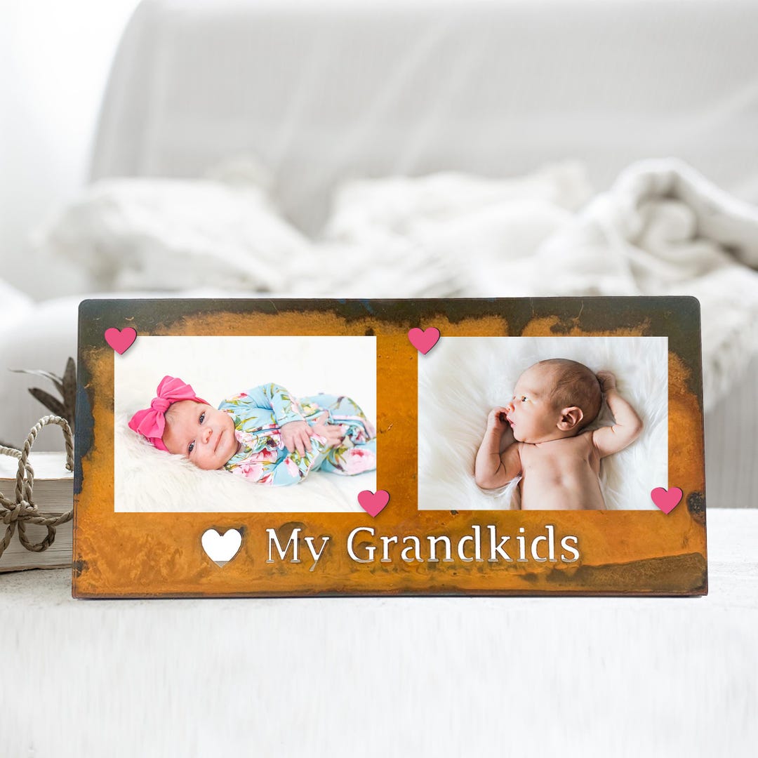 Grandparents Picture Frame, Love My Grandkids Multi Photo Frame ...