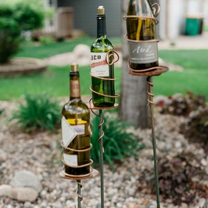 Set of Three 46 Metal Wine Holder Garden Stakes Steel - Etsy