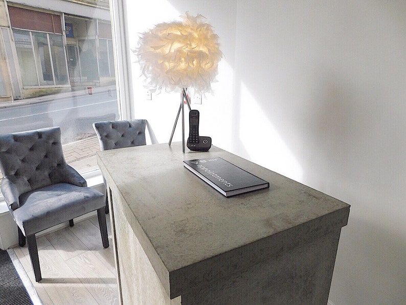 Polished Concrete Reception Desk - Etsy UK