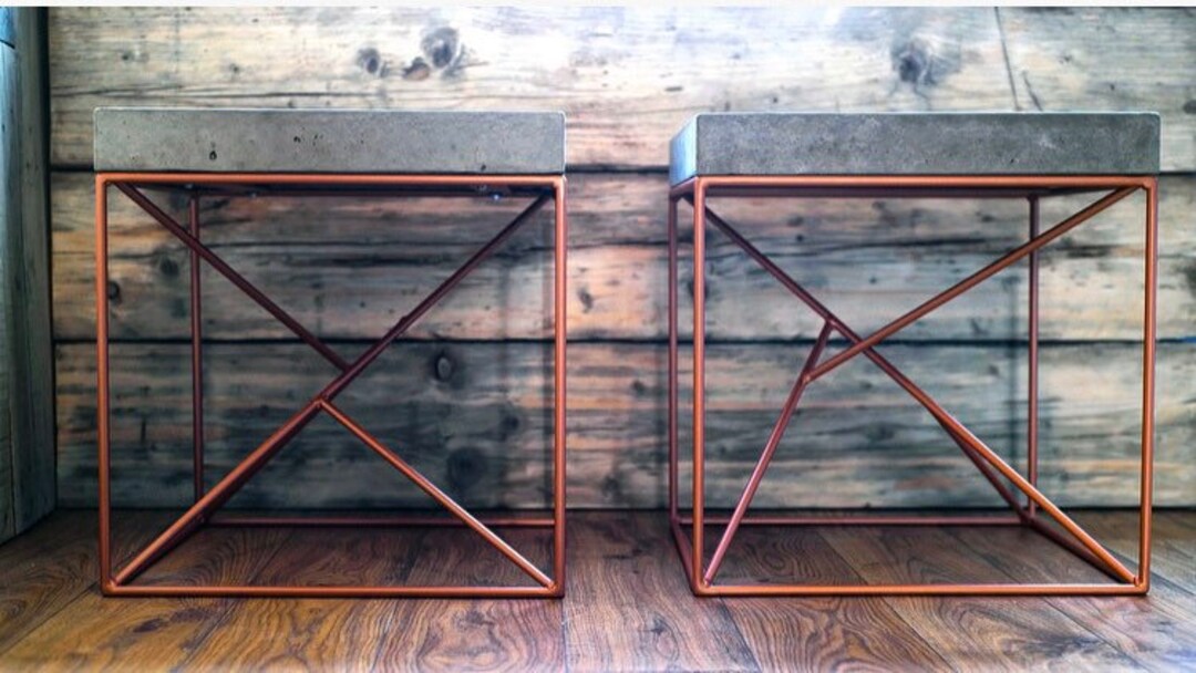 Polished Concrete Side Table - Etsy