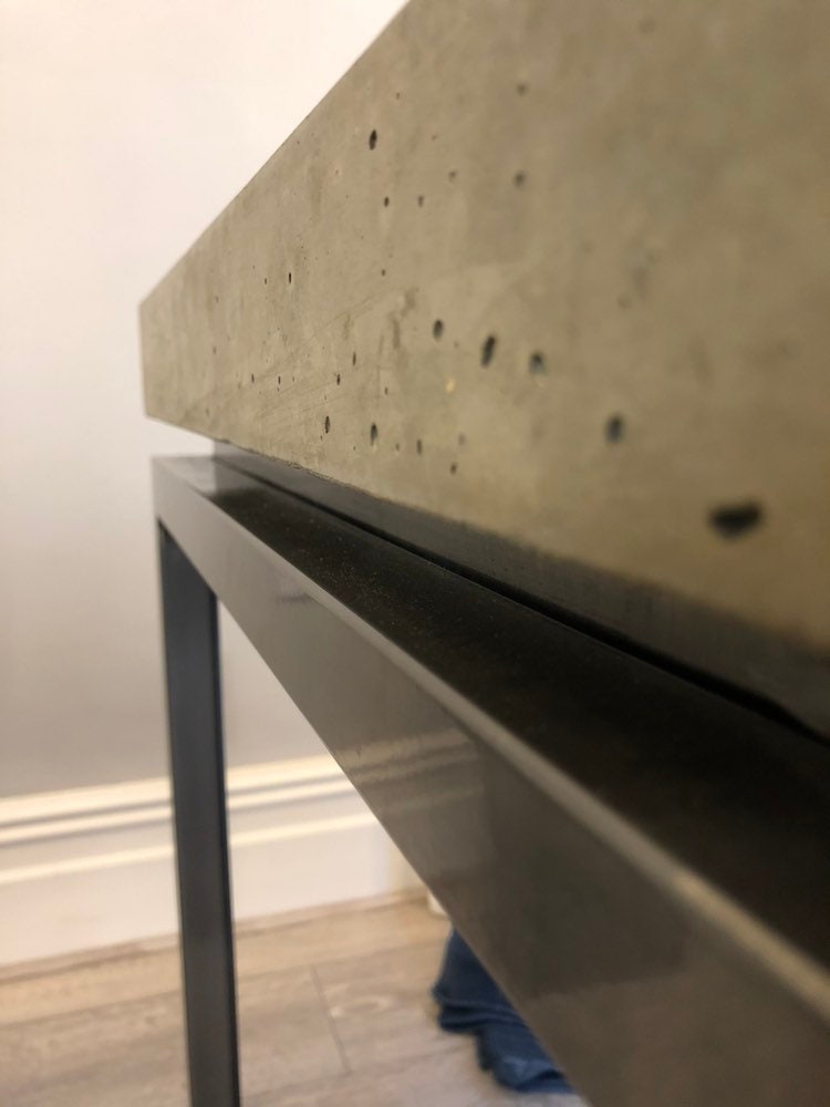 Conrete/polished Steel Desk - Etsy