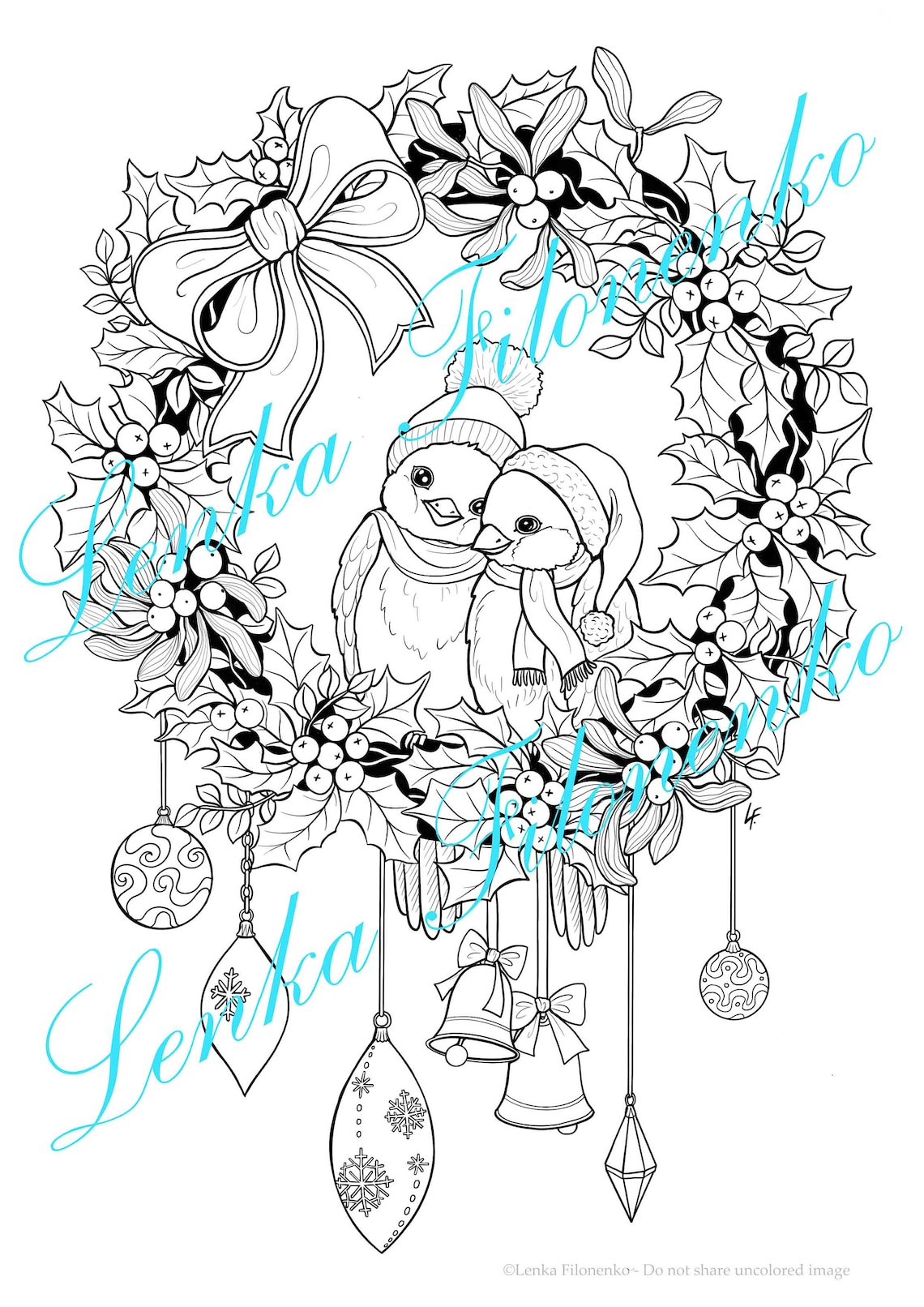 Christmas Coloring Pages Set N.1 LINE ART PDF Download and | Etsy