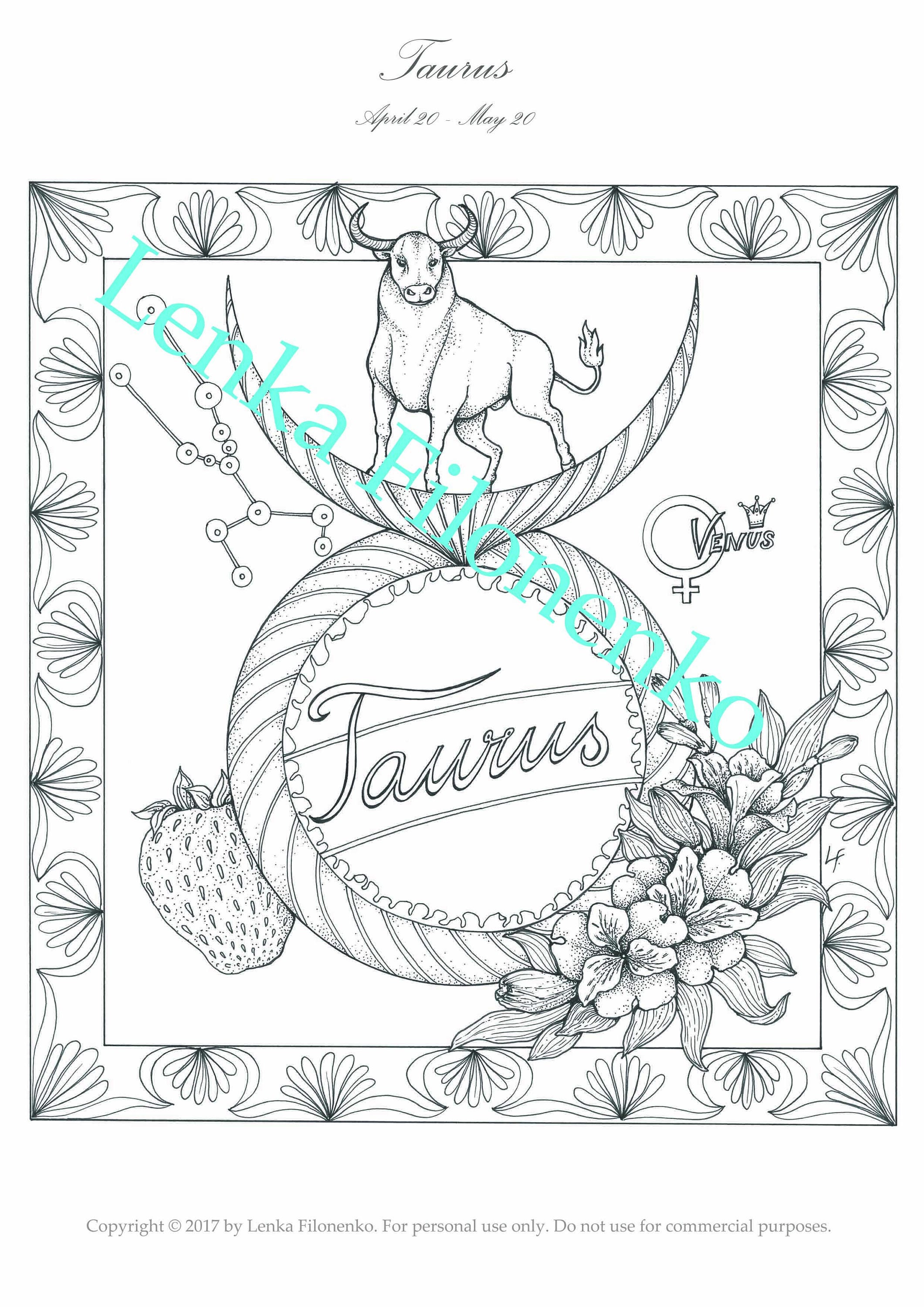 Astrolandia Zodiac Adult Coloring Book PDF Download and Print 26 Images ...