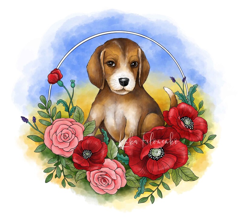 Coloring Page Grey Scale Cute Puppy Little Dog PDF - Etsy