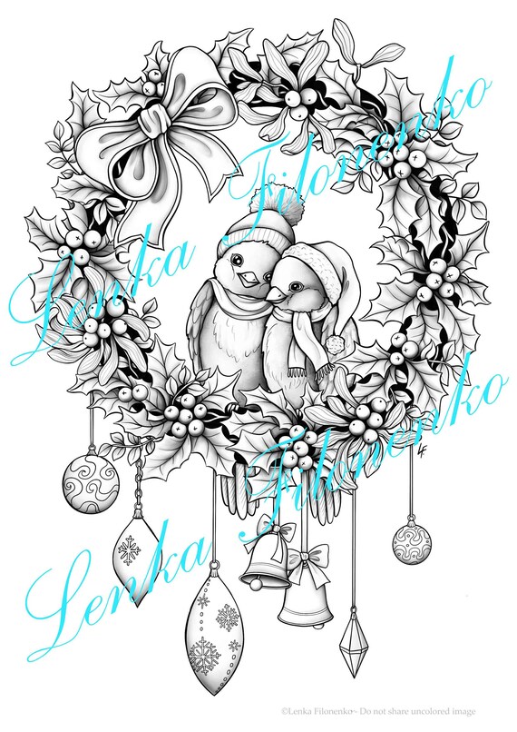 Christmas Bird Coloring Pages