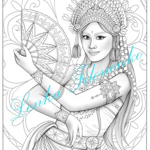 Dream Dancers GREYSCALE Pdf Adult Coloring Book Download and Print 21 ...