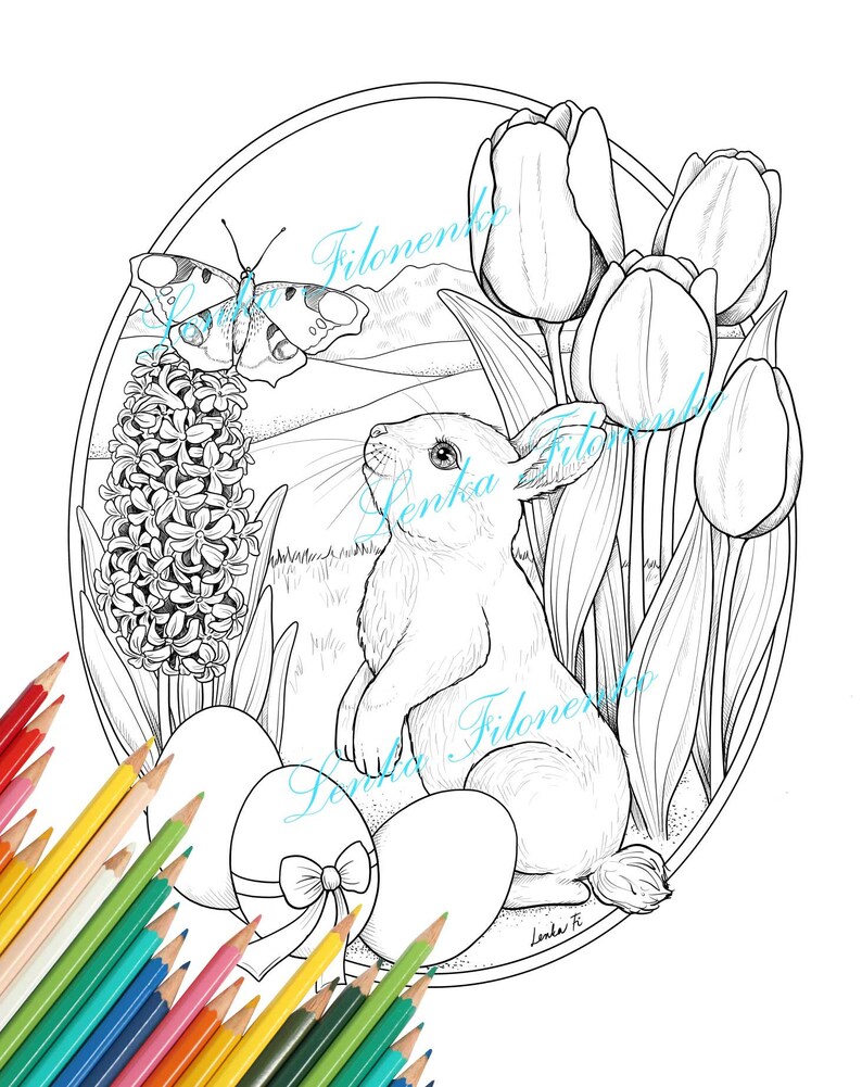 Printable Spring Line Art Coloring Book Hello Spring PDF - Etsy