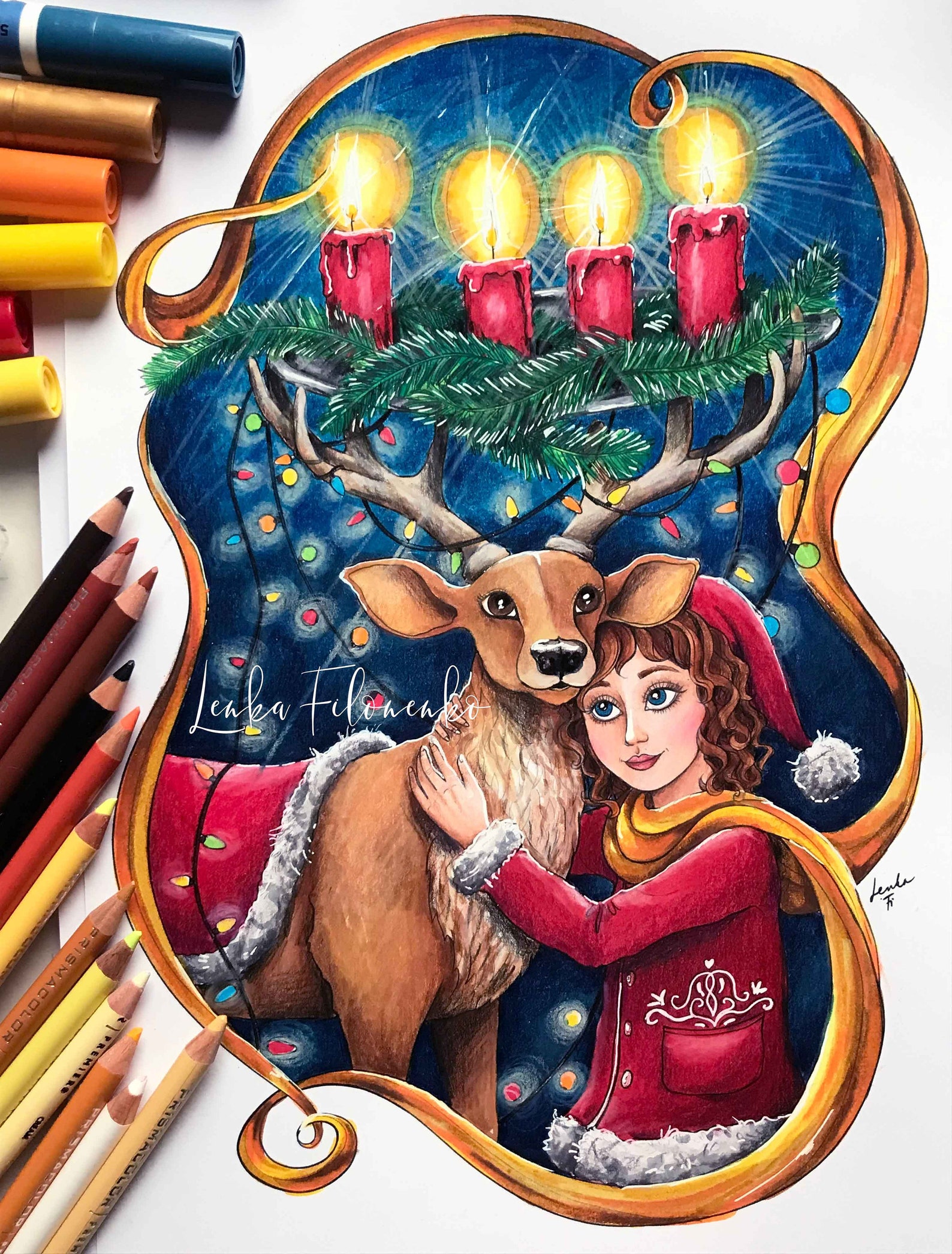 Printable Christmas Greyscale Coloring Book, Magical Season PDF ...