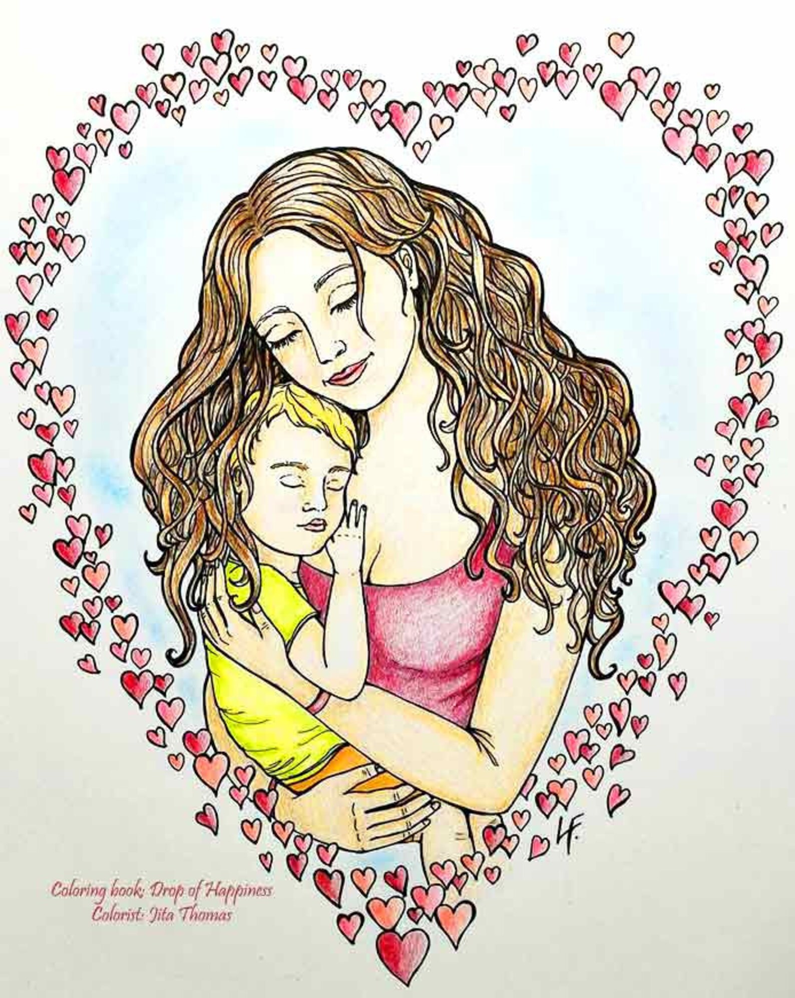 Coloring page for adults Mothers Love PDF download and | Etsy