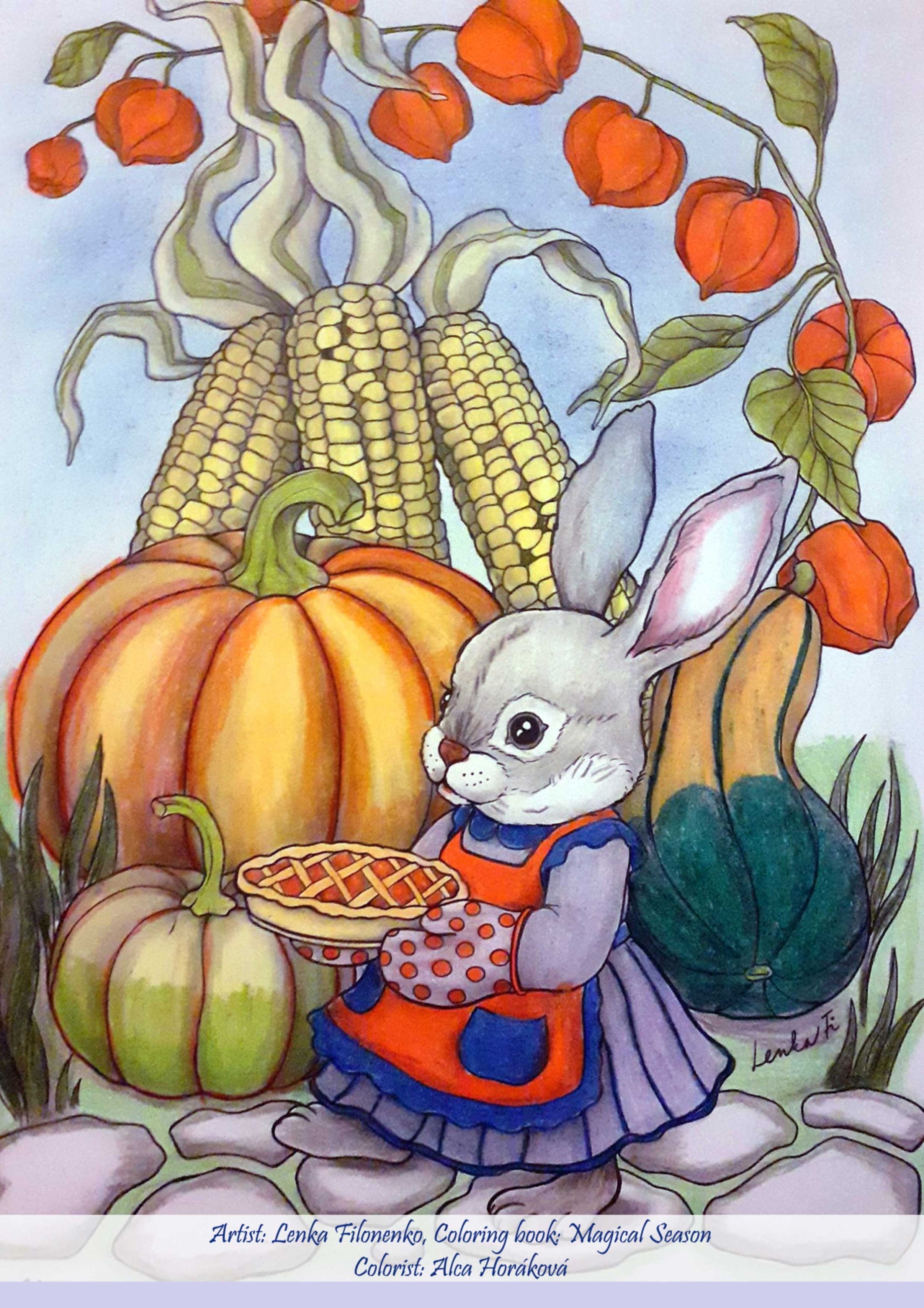 Thanksgiving Bunny Coloring Page for Adults LINE ART PDF - Etsy