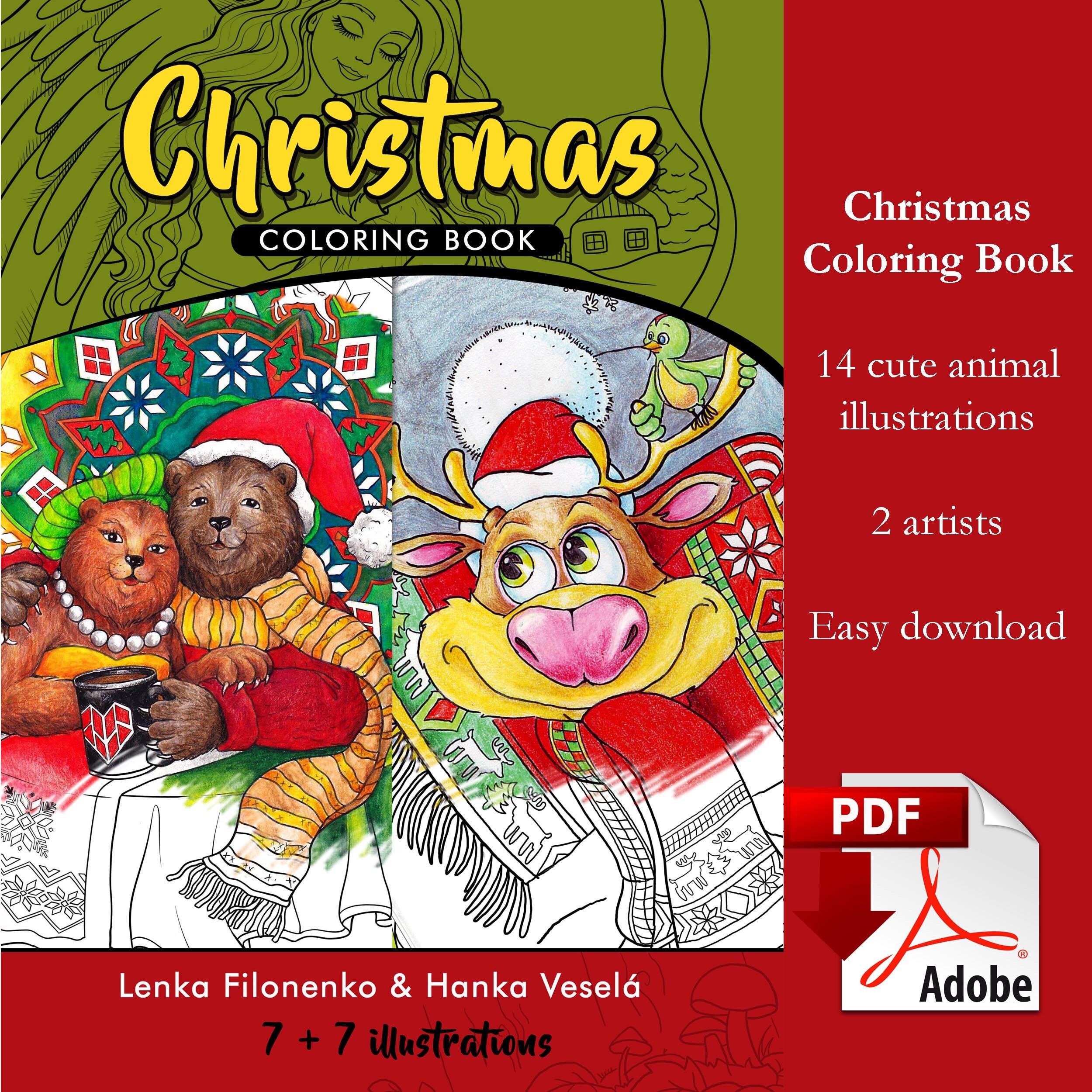 Christmas Coloring Book Cute Christmas PDF Download and - Etsy