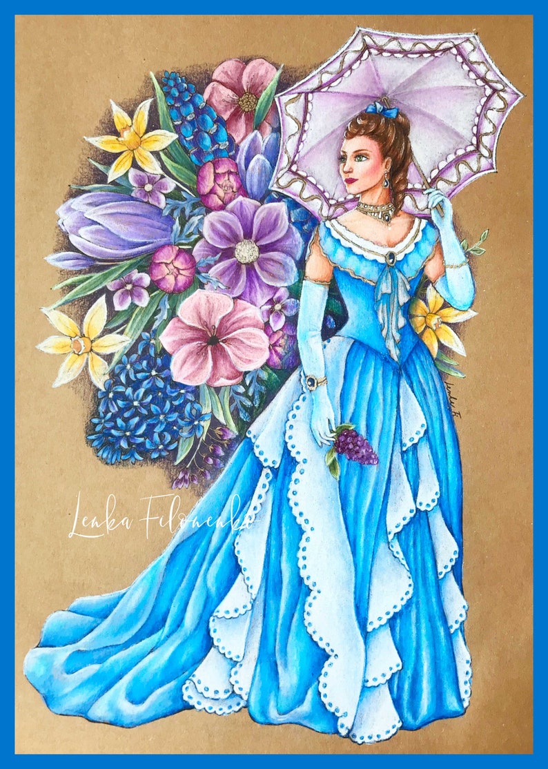 Victorian Grace LINE ART Pdf Adult Coloring Book Download and Print 21 ...