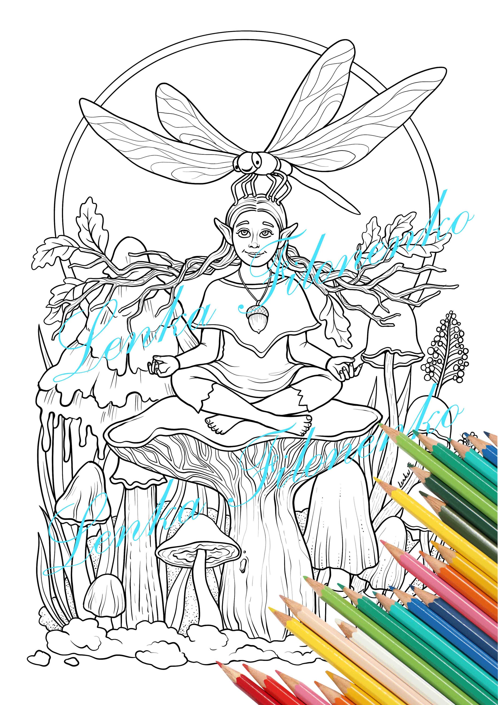 Fairy Printable Line Art Coloring Book, PDF Download - Etsy
