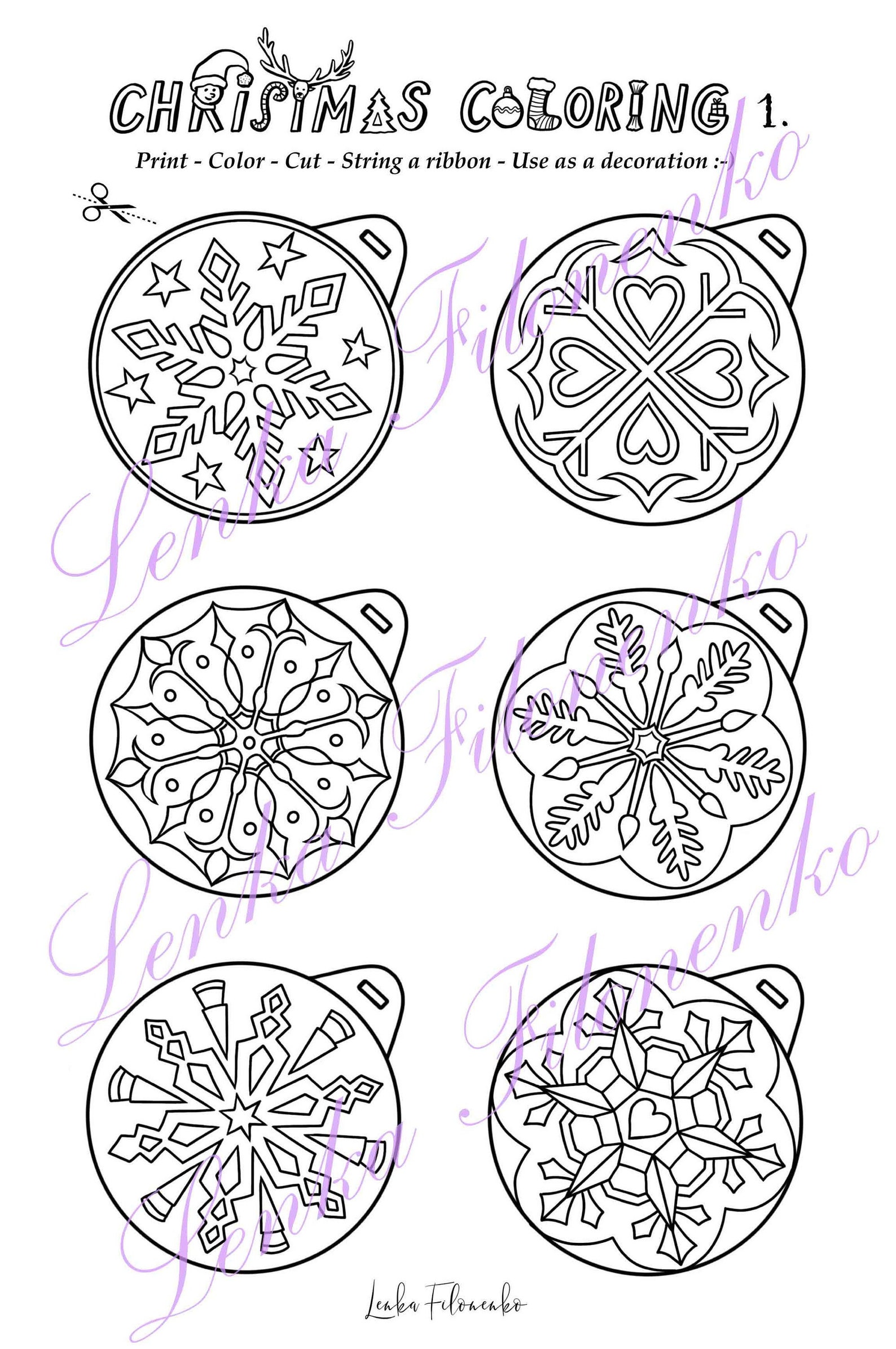 Christmas Coloring activity 1 Coloring Christmas bulbs for | Etsy