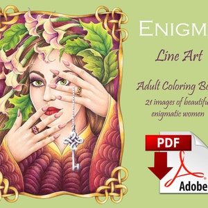 ENIGMA Line Art, Pdf Adult Coloring Book, Download and Print 21 Images ...