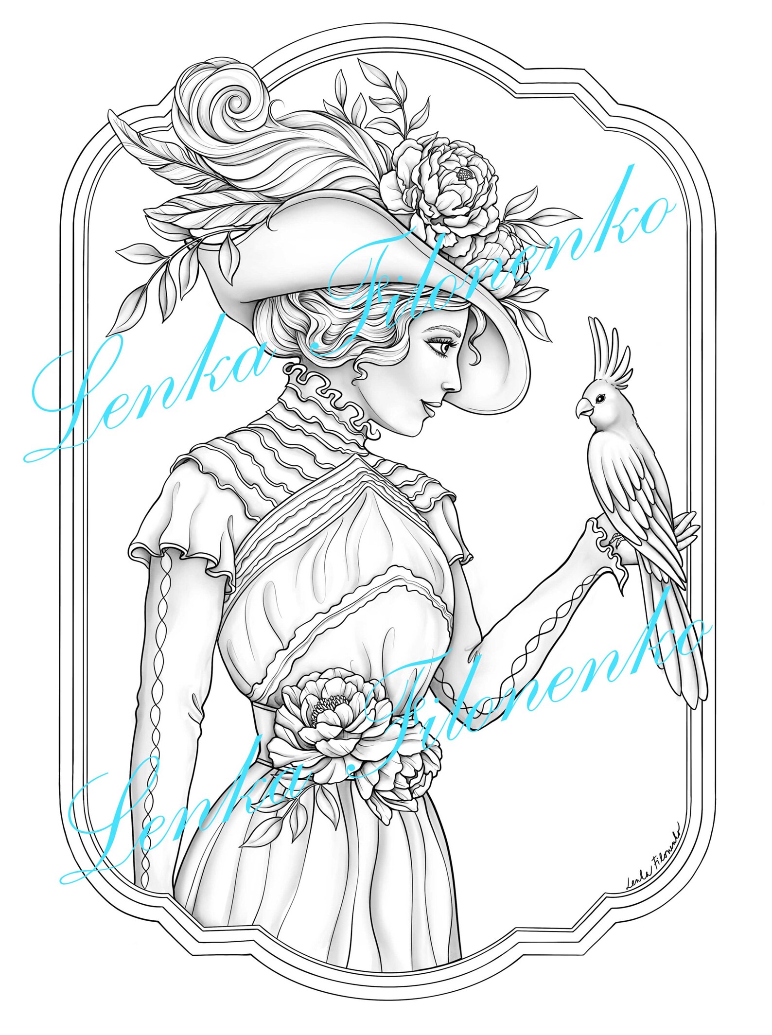 Set of 3 Grey Scale Coloring Pages Victorian Fashion and - Etsy