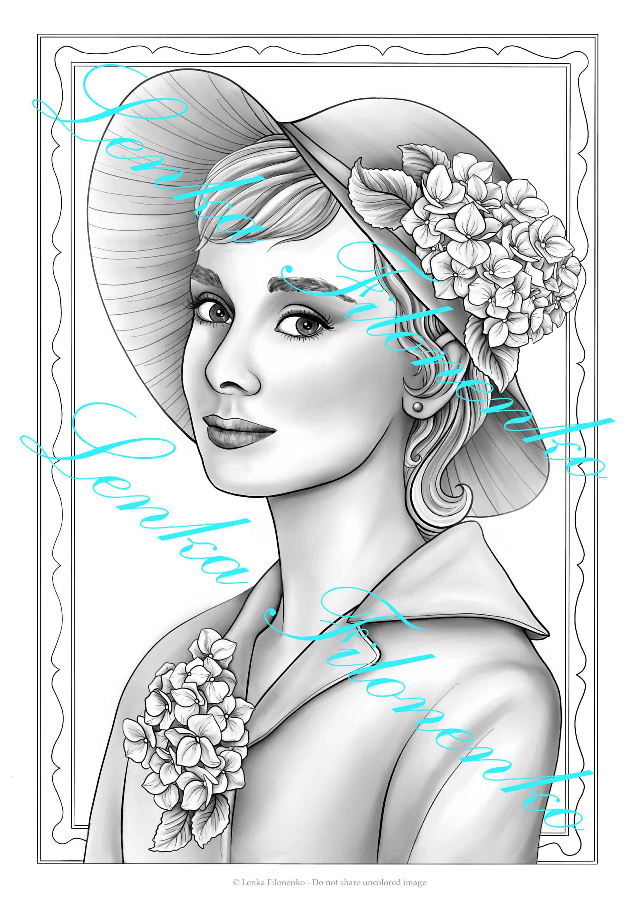 Audrey Hepburn Coloring Pages