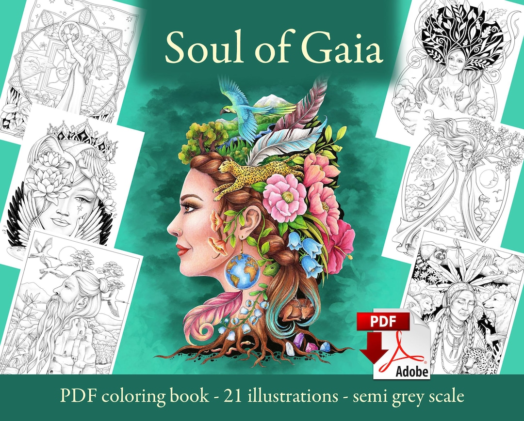 Printable Coloring Book "soul of Gaia", PDF Download - Etsy