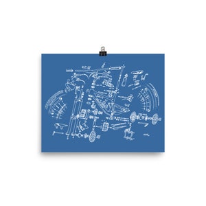 Mountain Bike Blueprint Poster - Etsy