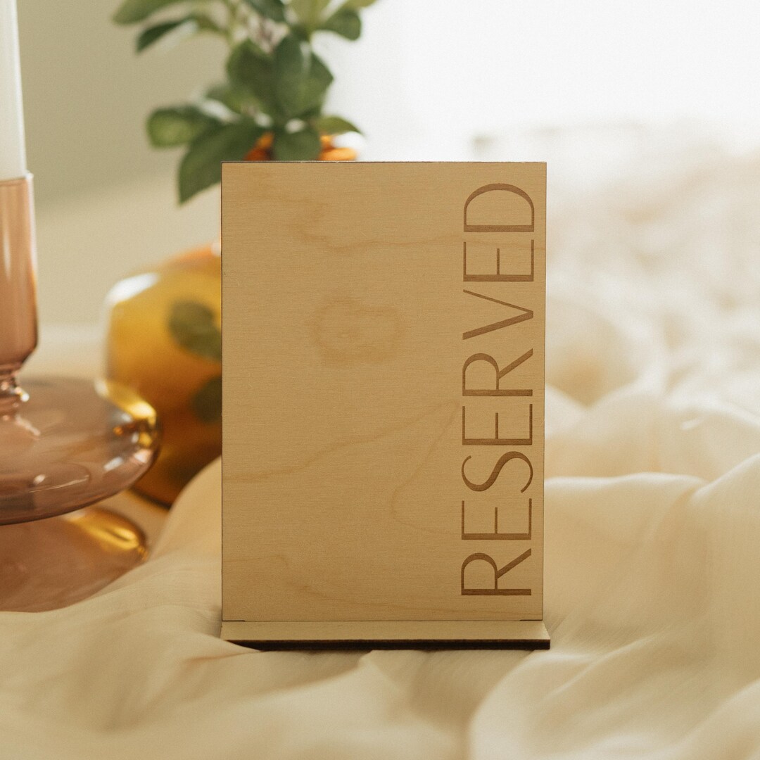 Minimal Reserved Table Sign | Wood Laser Engraved Sign - Etsy