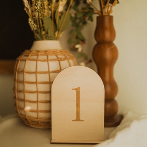 Engraved Modern Minimal Wooden Table Numbers for Weddings or Events - Etsy