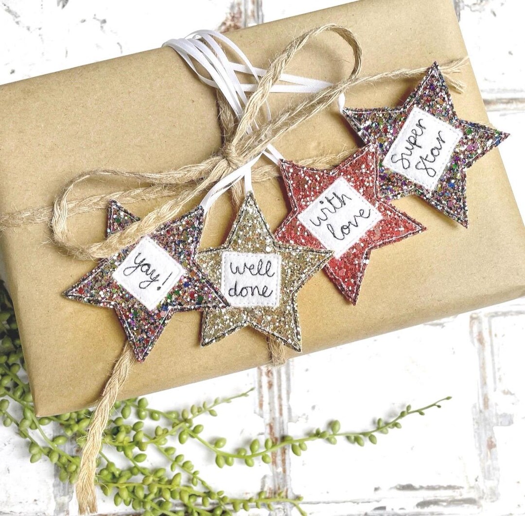 Personalised Glitter Star Gift Tag, Milestone Birthday, Teacher ...