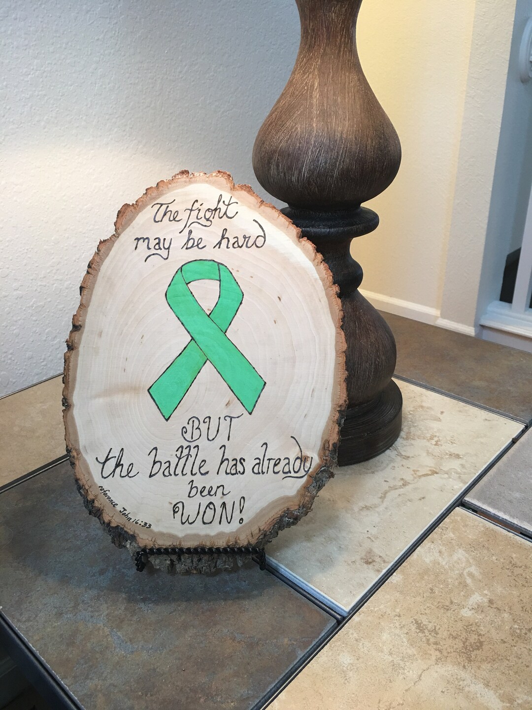Wood Burned, Hand-painted Awareness Ribbon - Etsy