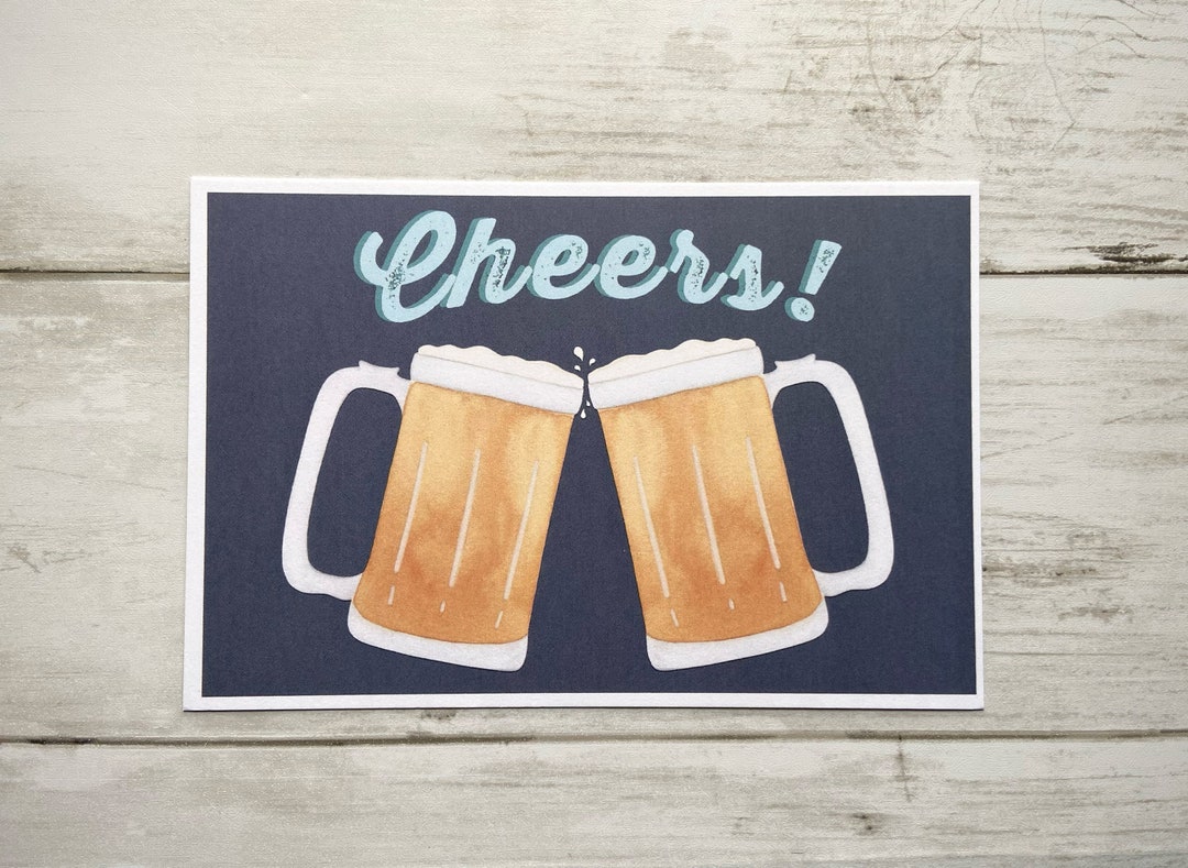Postcard | Cheers for Beers Postcard | Hand Painted Watercolor Postcard ...