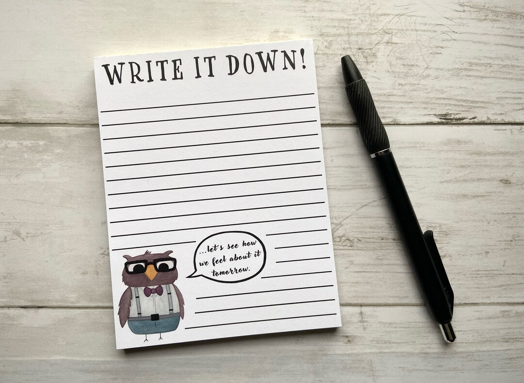 Notepad | Write It Down Notepad | Notes & Lists | Humorous Notepad - Etsy