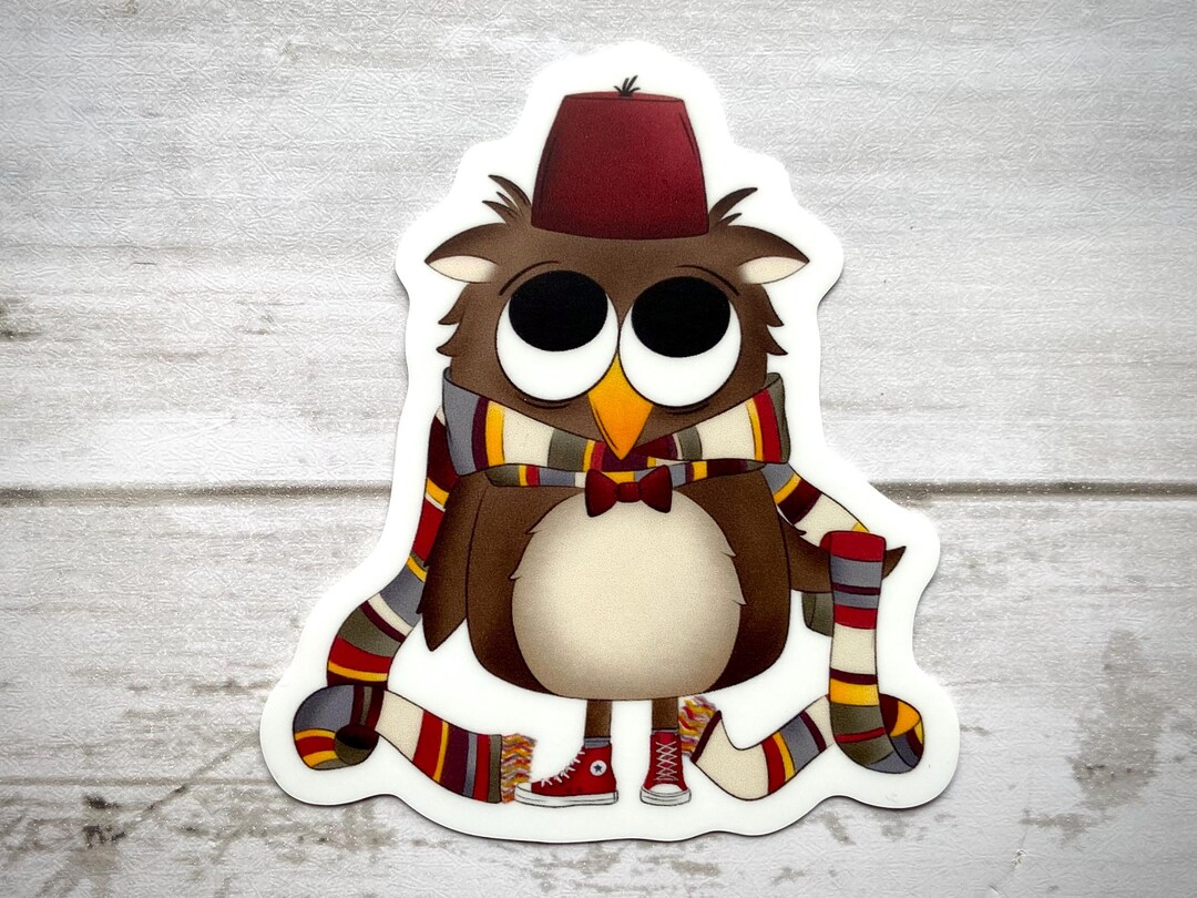 Doctor Hoot Owl Parody Sticker | Funny Whimsical Vinyl Decal ...