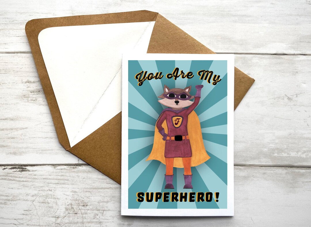 Blank Note Card You're My Superhero Notecard Mother's Day Card ...