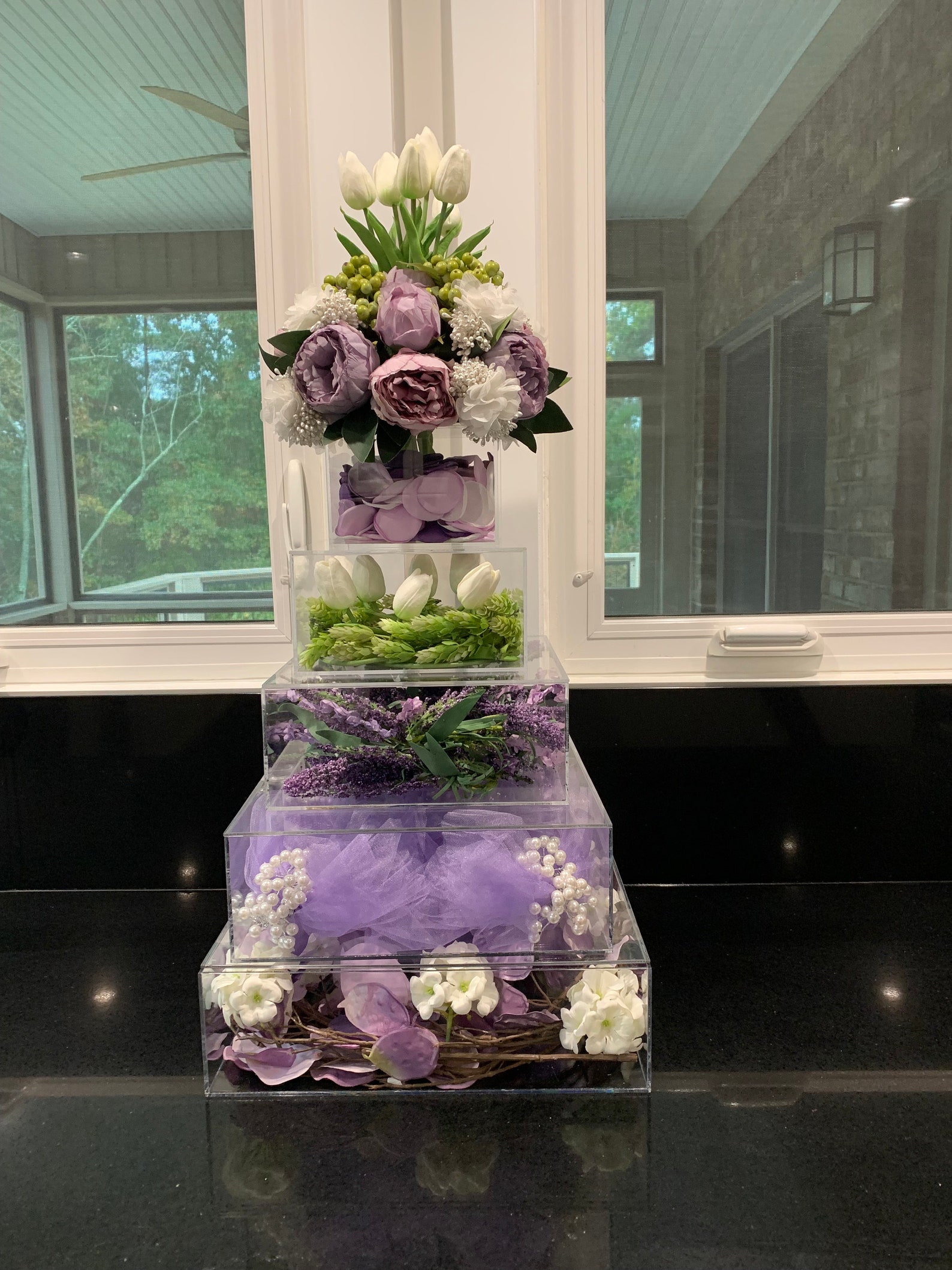 Set of 5 Wedding Cake Risers Clear Acrylic Box Wedding - Etsy