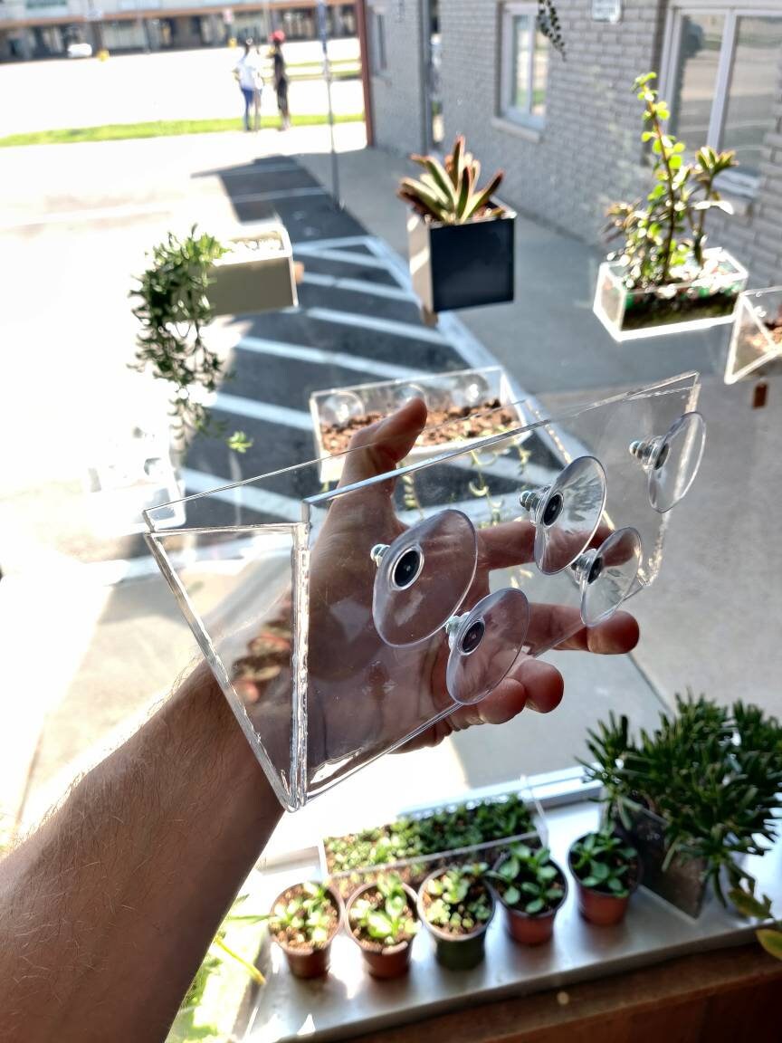 Suction Cup Window Planter Long Triangular Window Box Style | Etsy