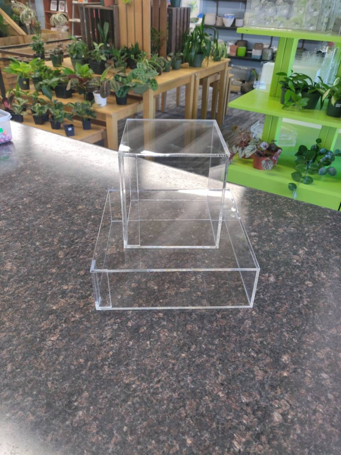 2 Open Side Wedding Cake Risers Clear Acrylic Floating - Etsy