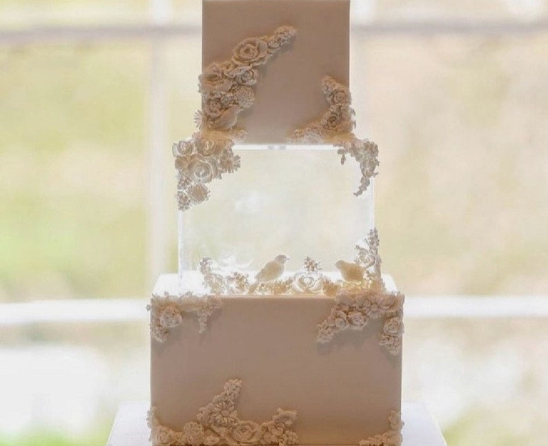 Set of 3 Wedding Cake Stands Clear Acrylic Box Wedding - Etsy