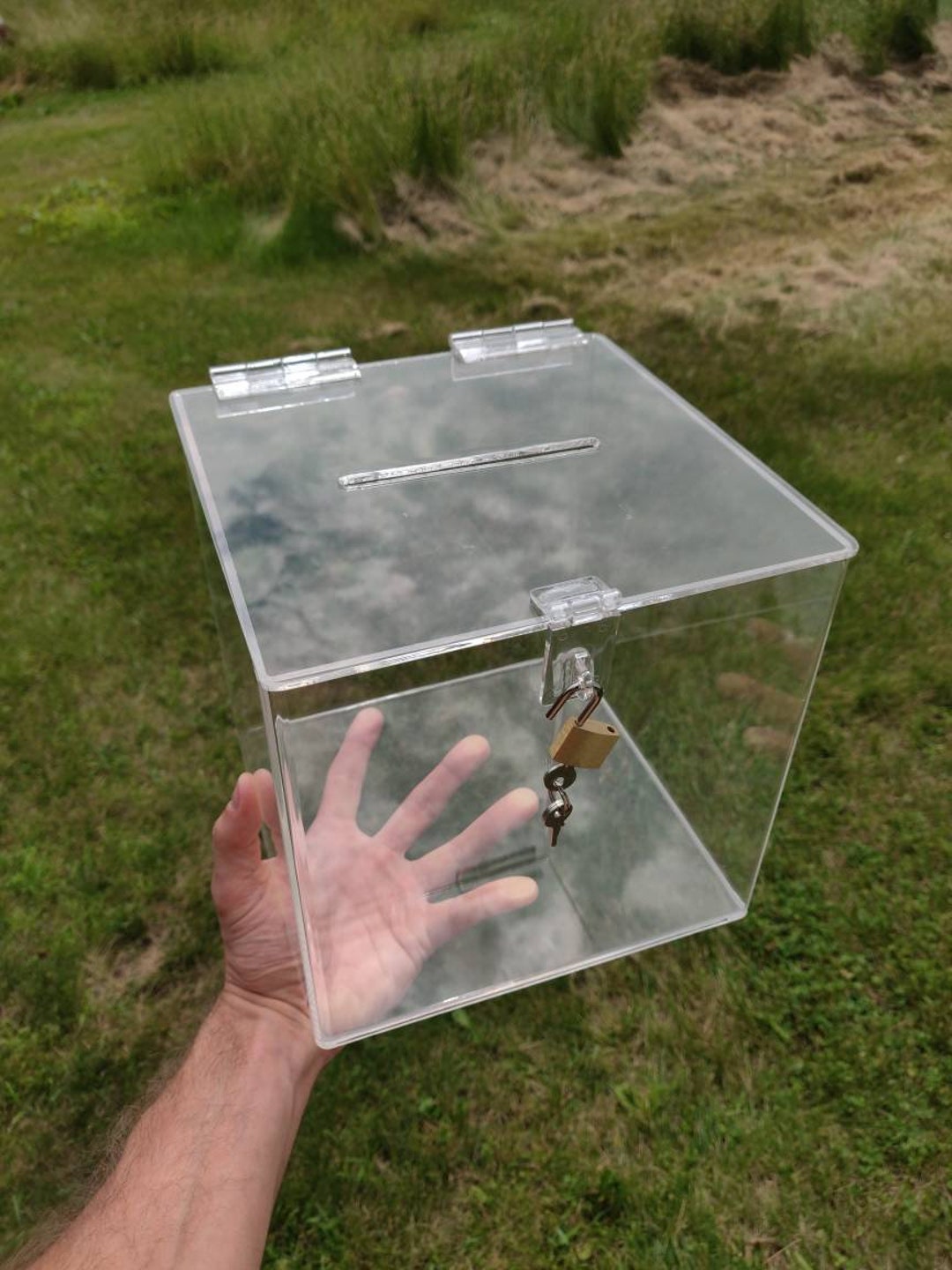Lock Box - Acrylic - Clear - Plexiglass - Donation Box / Suggestion Box ...