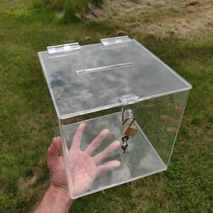 Lock Box - Acrylic - Clear - Plexiglass - Donation Box / Suggestion Box ...