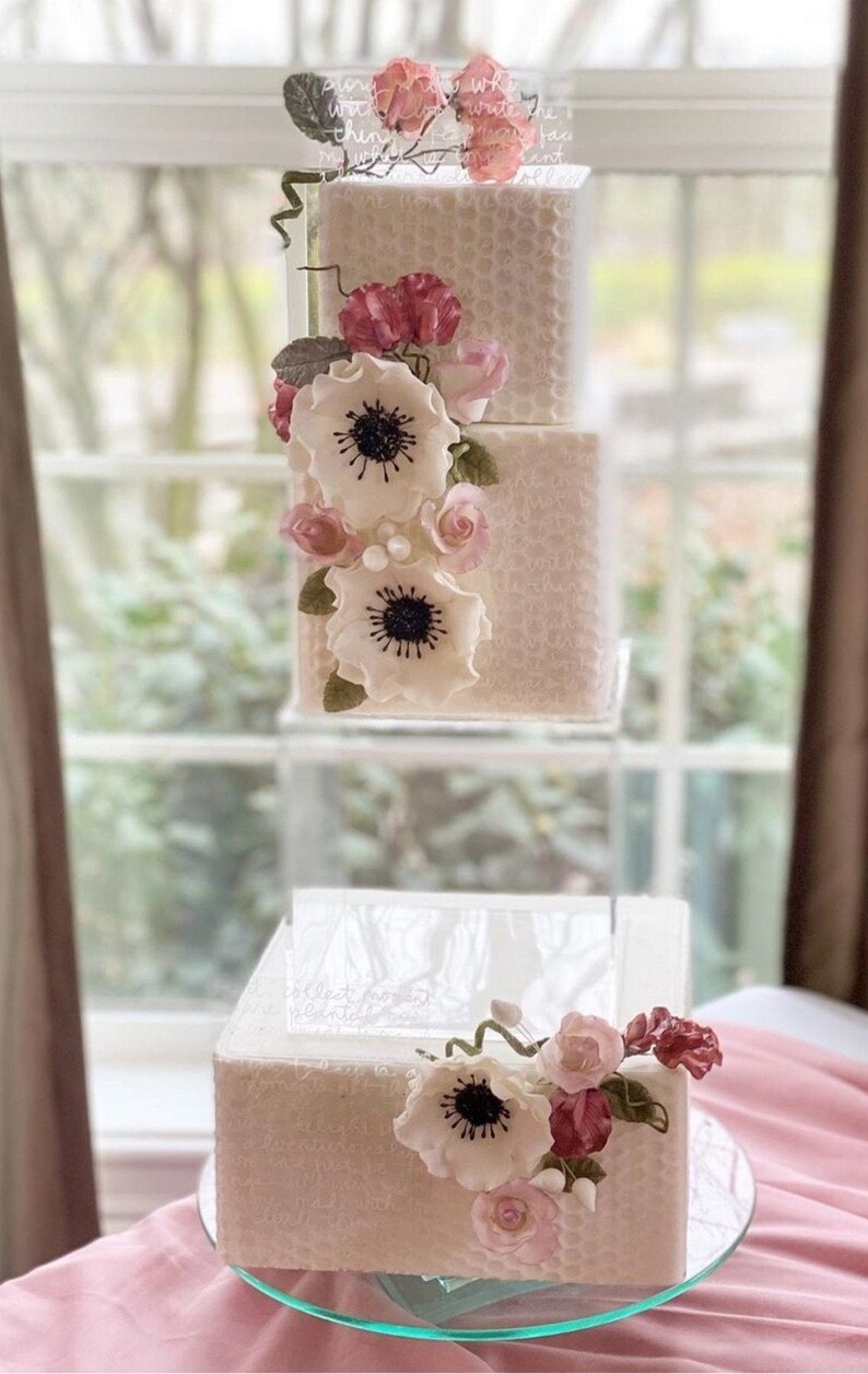 Set of 3 Wedding Cake Stands Clear Acrylic Box Wedding - Etsy